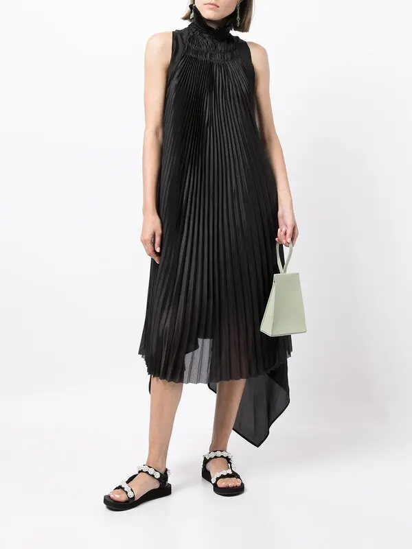 SHANSHAN RUAN Pleated Silk Dress