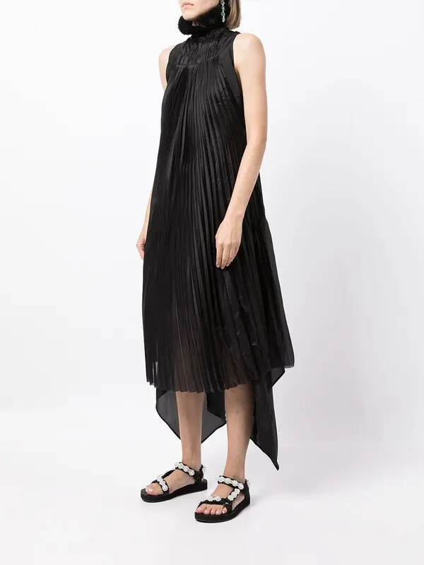 SHANSHAN RUAN Pleated Silk Dress