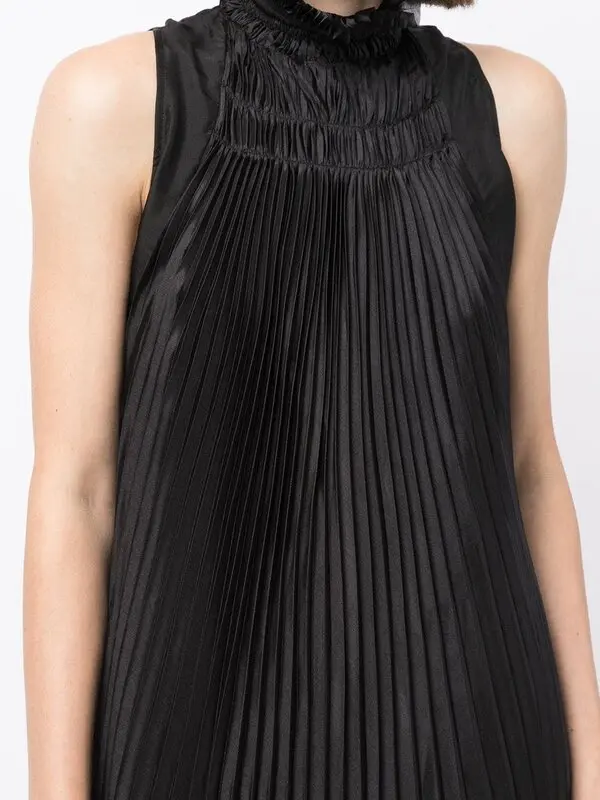 SHANSHAN RUAN Pleated Silk Dress
