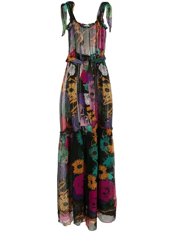 AMIR SLAMA Semi-sheer Silk Maxi Dress