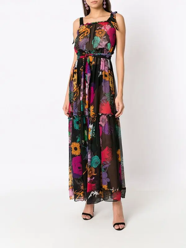 AMIR SLAMA Semi-sheer Silk Maxi Dress