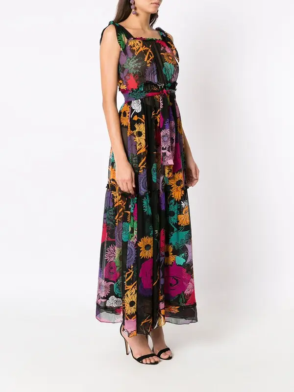 AMIR SLAMA Semi-sheer Silk Maxi Dress