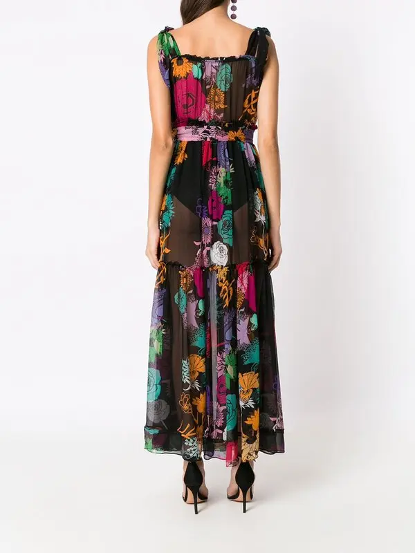 AMIR SLAMA Semi-sheer Silk Maxi Dress