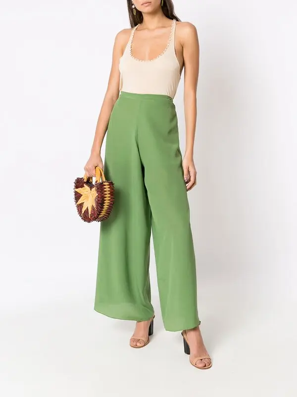 AMIR SLAMA Silk Palazzo Pants - Green
