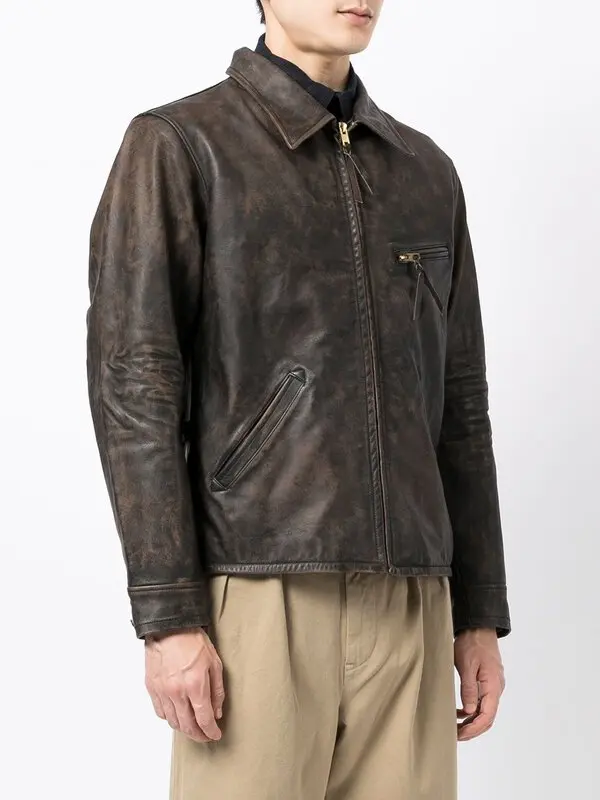 Ralph Lauren Zipped Leather Jacket