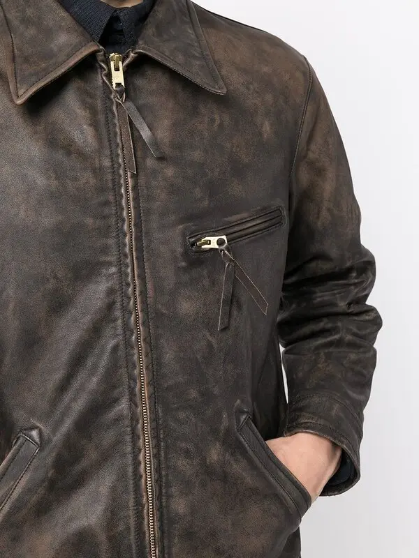 Ralph Lauren Zipped Leather Jacket