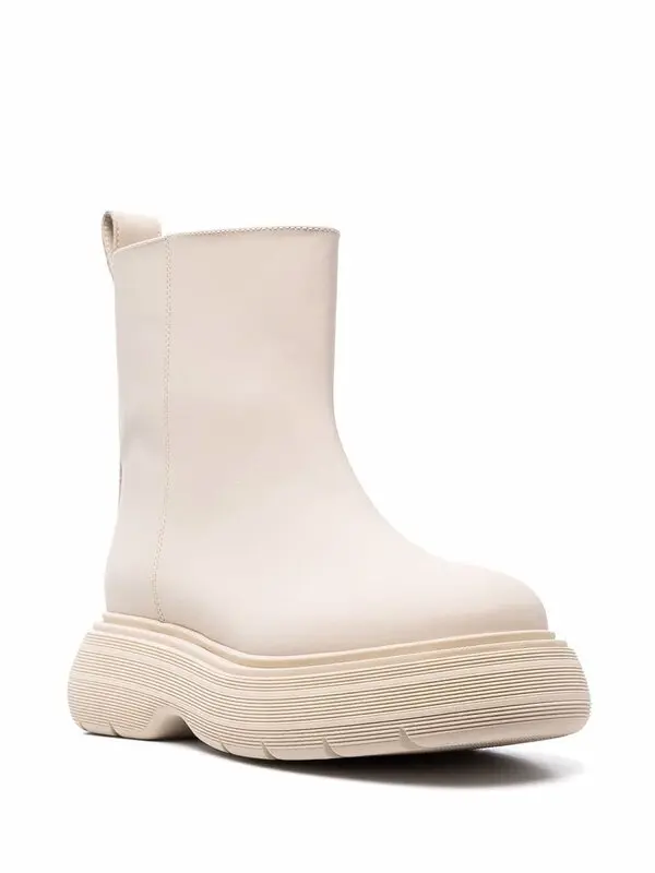 GIABORGHINI Marte Leather Ankle Boots - Neutrals