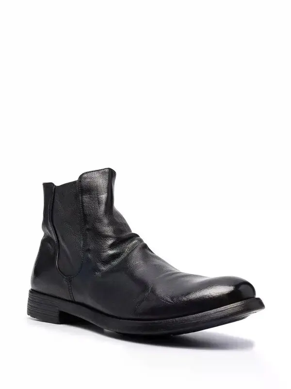 Officine Creative Side Zip Ankle Boots - Black