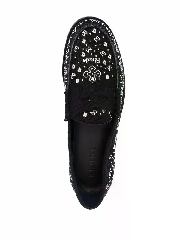 Rhude Bandana-print Loafers - Black