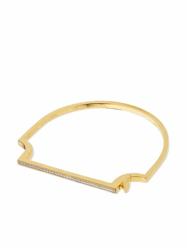 Monica Vinader Signature Skinny Diamond Bangle - Gold