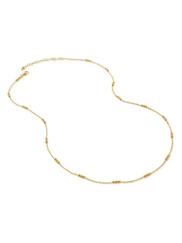 Monica Vinader Triple Beaded Chain Necklace - Gold