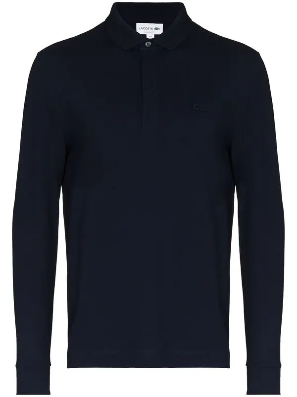 Lacoste Logo-embroidered Long-sleeve Polo Shirt - Blue