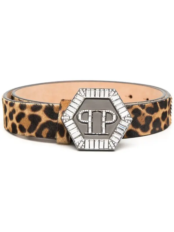 Philipp Plein Hexagon Leopard-print Belt