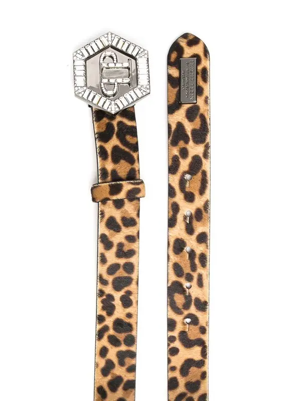 Philipp Plein Hexagon Leopard-print Belt