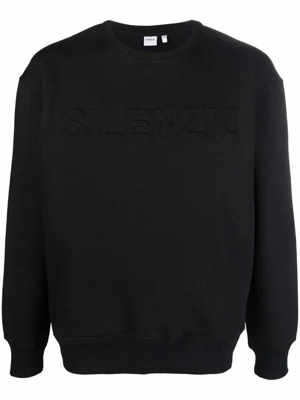 Aspesi Logo-print Crew Neck Sweatshirt - Black