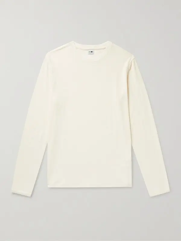Nn07 Clive Waffle-knit Cotton And Modal-blend T-shirt - Neutrals