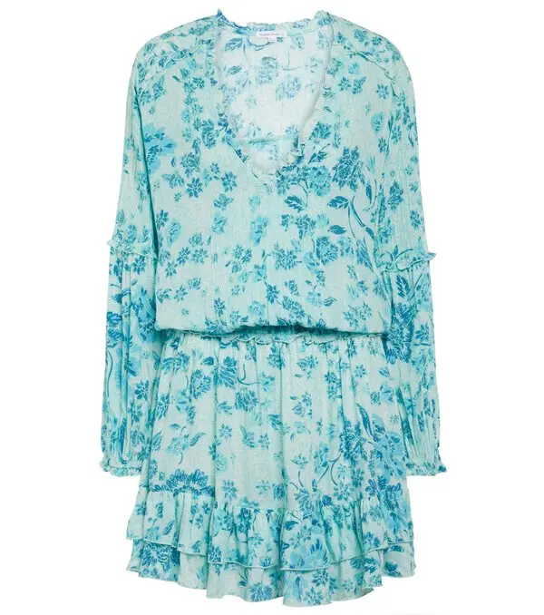 Poupette St Barth Ilona Floral Minidress - Blue