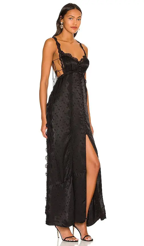 For Love & Lemons Liz Maxi Dress - Black | Editorialist