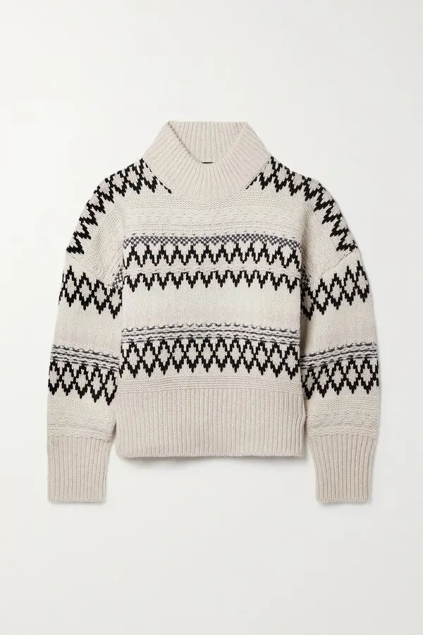 Rag & Bone Willow Fair Isle Wool Sweater - Ecru