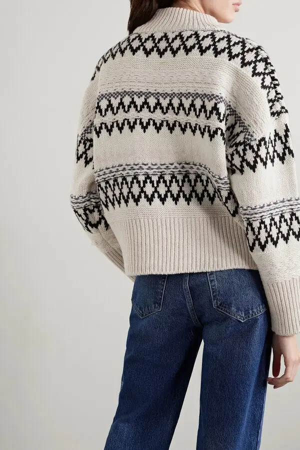 Rag & Bone Willow Fair Isle Wool Sweater - Ecru