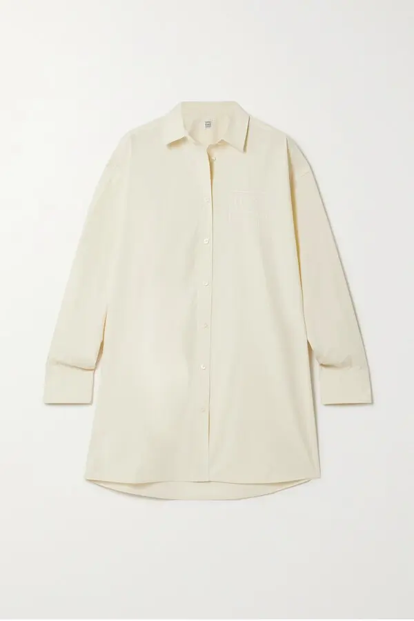 TOTEME Embroidered Cotton-poplin Shirt