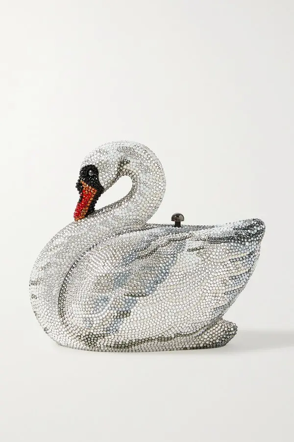 Judith Leiber Swan Odette Crystal-embellished Clutch