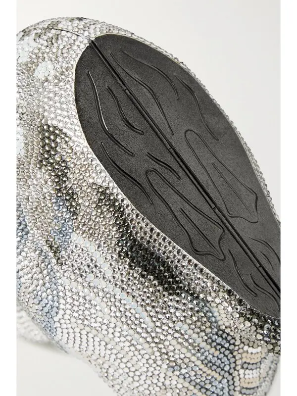 Judith Leiber Swan Odette Crystal-embellished Clutch - Silver