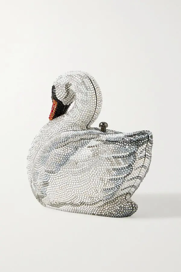 Judith Leiber Swan Odette Crystal-embellished Clutch
