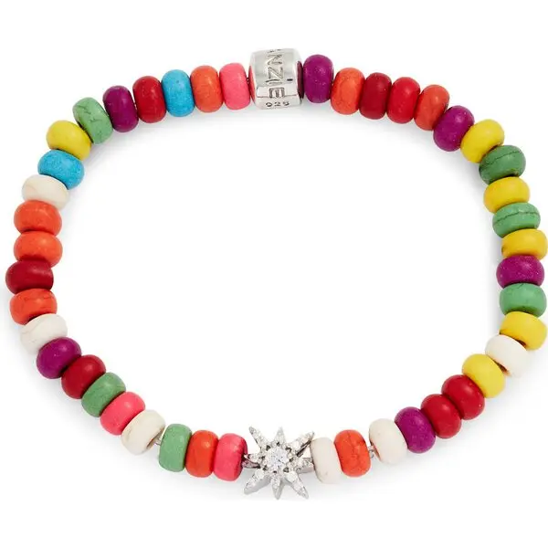 Anzie Bohème Beaded Stretch Bracelet - Multicolored Silver