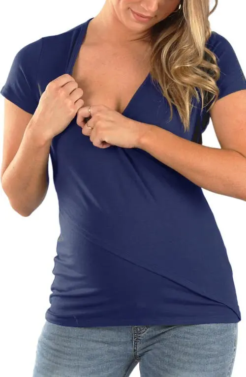 ANGEL MATERNITY Nursing T-shirt - Navy