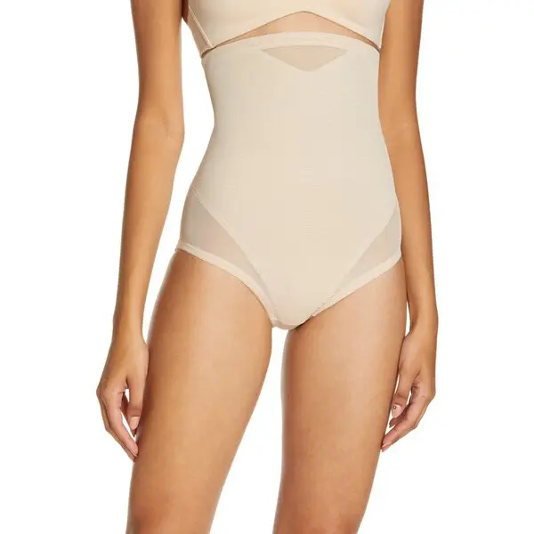 MIRACLESUIT® Sexy Sheer High Waist Shaping Briefs - Warm Beige