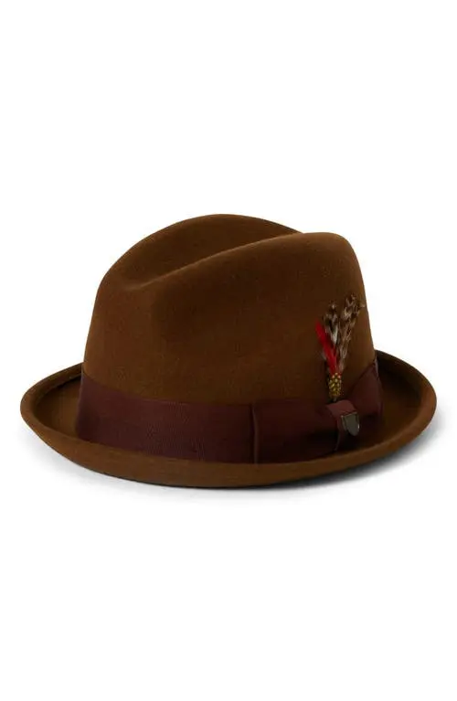 Brixton Gain Wool Fedora - Coffee/chestnut