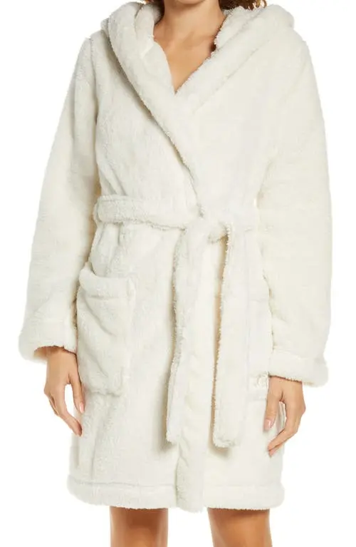 UGG Aarti Faux Shearling Hooded Robe - Crm
