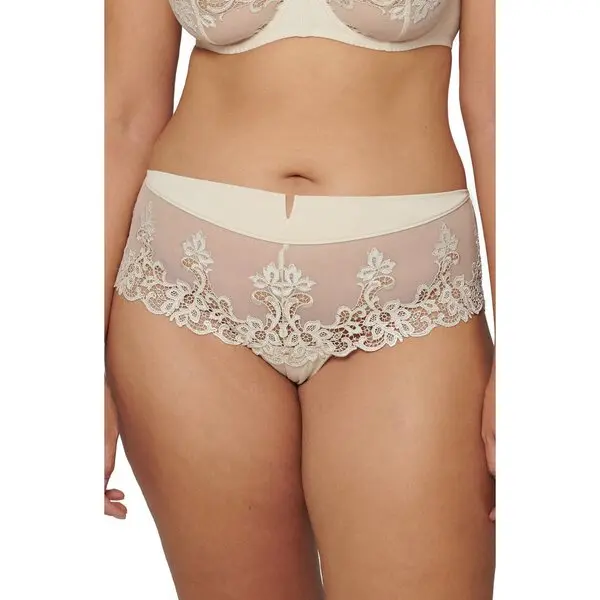 Simone Perele Saga' Embroidered Boyshort Briefs - Topaz Beige