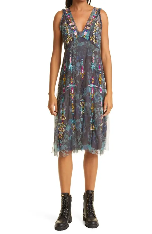 Johnny Was Caddie Mesh Slip Dress