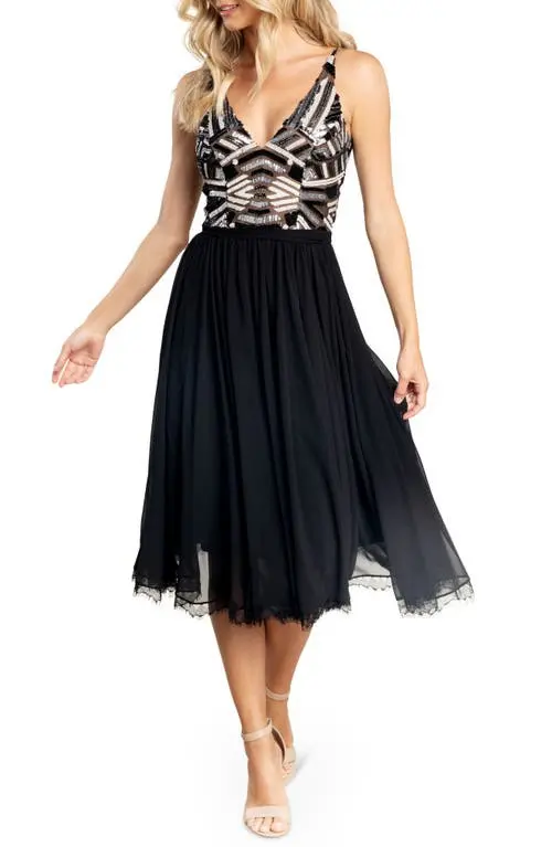 green emerald velvet dress Black & White Stripe Flare Dress main image 1