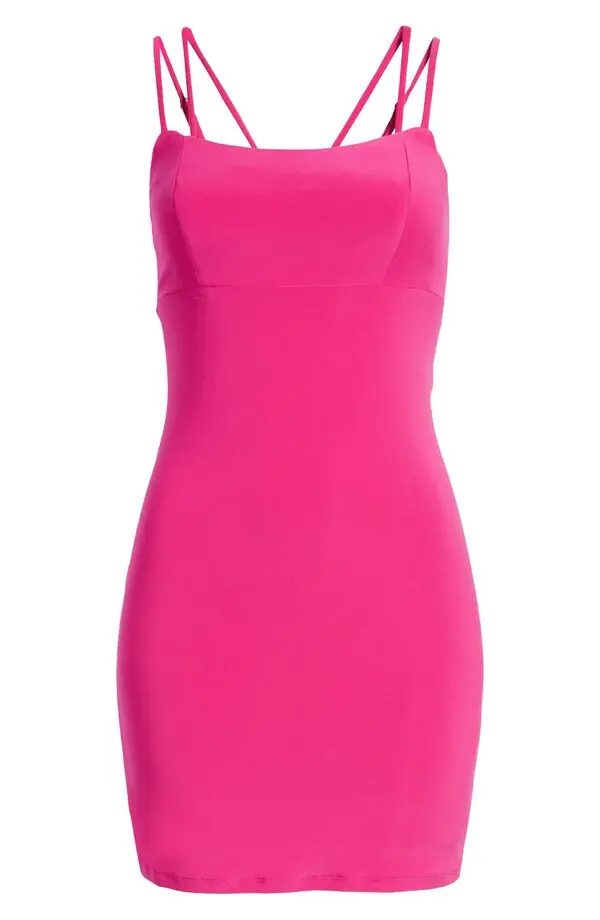 JUMP APPAREL Strappy Back Mini Dress - Fuchsia