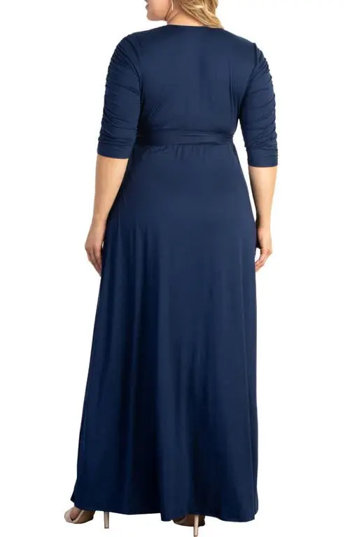 KIYONNA Meadow Dream Wrap Maxi Dress - Navy