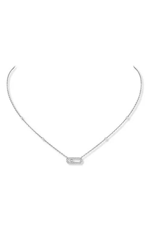 Messika Move Uno Pavé Diamond Pendant Necklace - White Gold