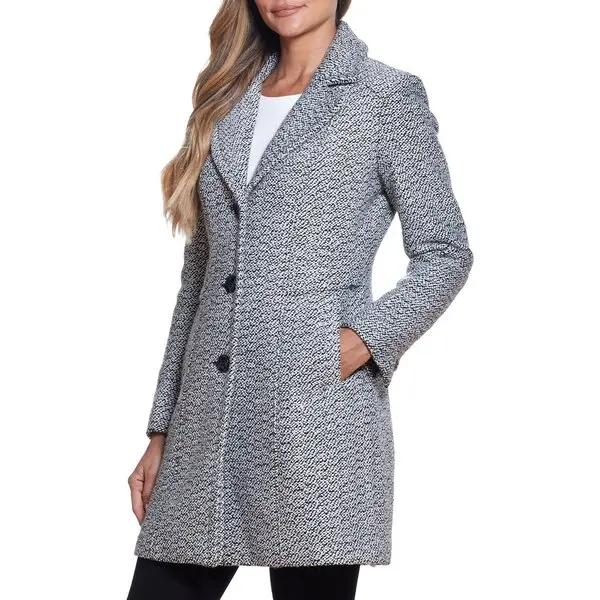 Gallery A-line Coat - Black/white