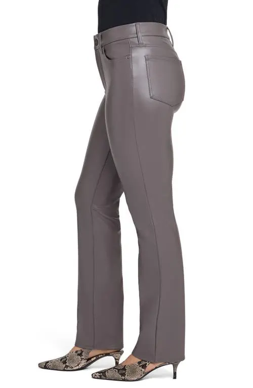 NYDJ Marilyn Faux Leather Straight Leg Pants - Falcon