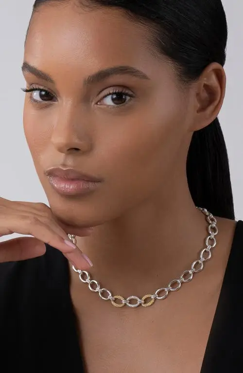 Lagos Caviar Lux Link Necklace With Diamonds