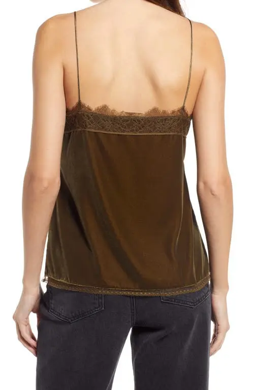 ALLSAINTS Noa Velvet Camisole - Khaki Green