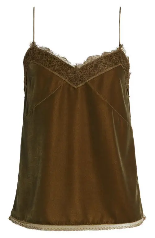 ALLSAINTS Noa Velvet Camisole - Khaki Green