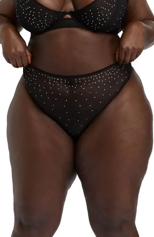 PLAYFUL PROMISES Gabi Fresh Lydia High Waist Thong - Black