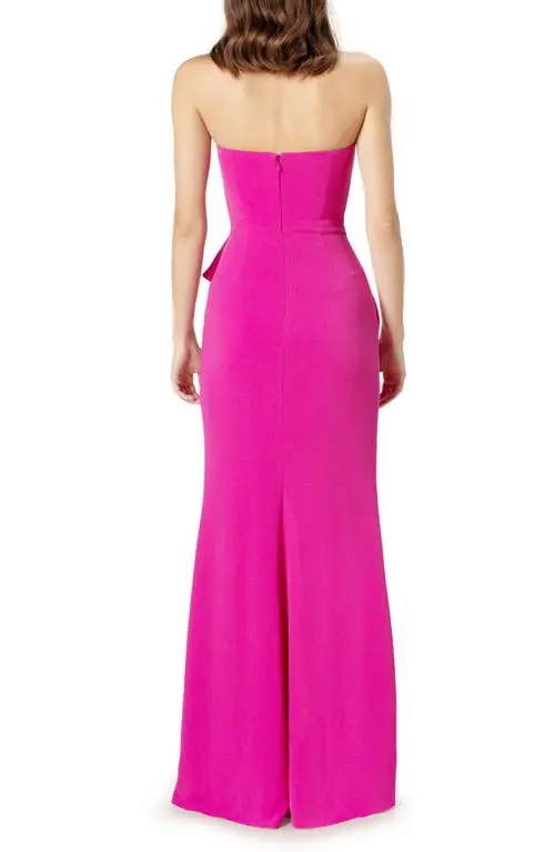 Dress The Population Kai Strapless Gown - Fuchsia | Editorialist