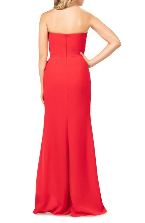 Dress The Population Kai Strapless Gown - Rouge | Editorialist