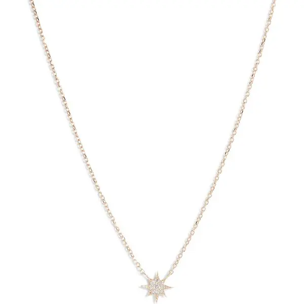 Anzie Diamond Starburst Pendant Necklace - White Gold
