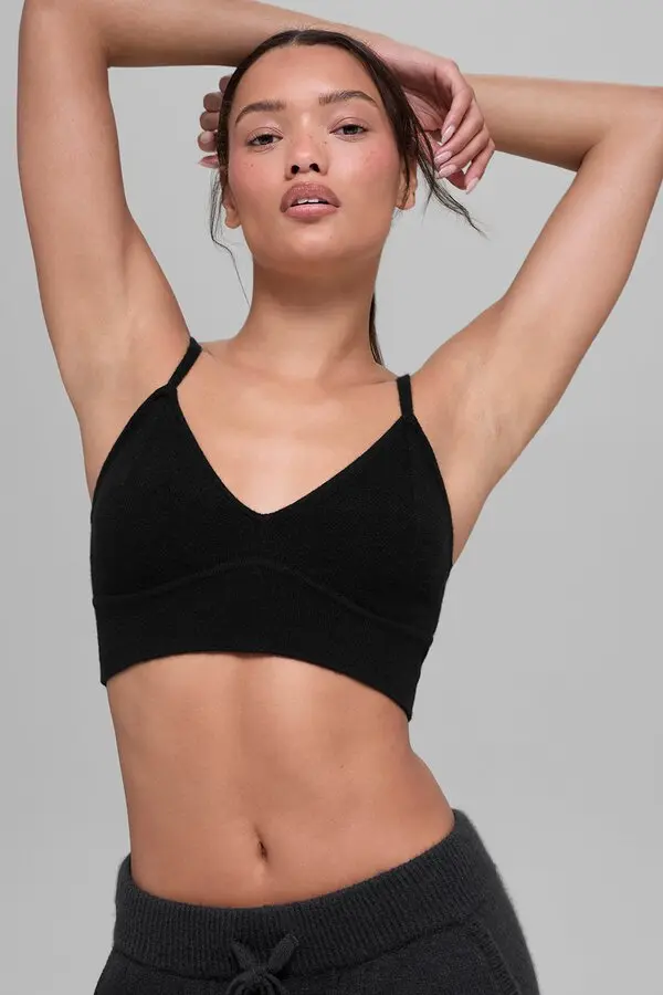 Alo Yoga Cashmere Jet Set Bra - Black