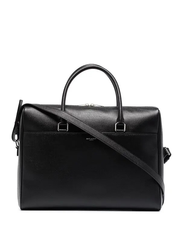 Saint Laurent Duffle Leather Briefcase - Black